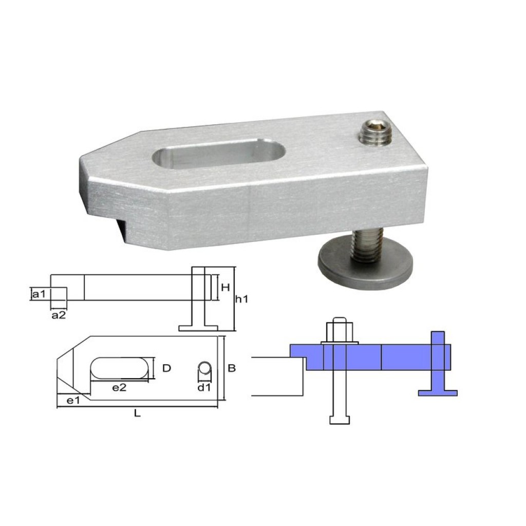 Height adjustable clamp M16 - CNC Clamping